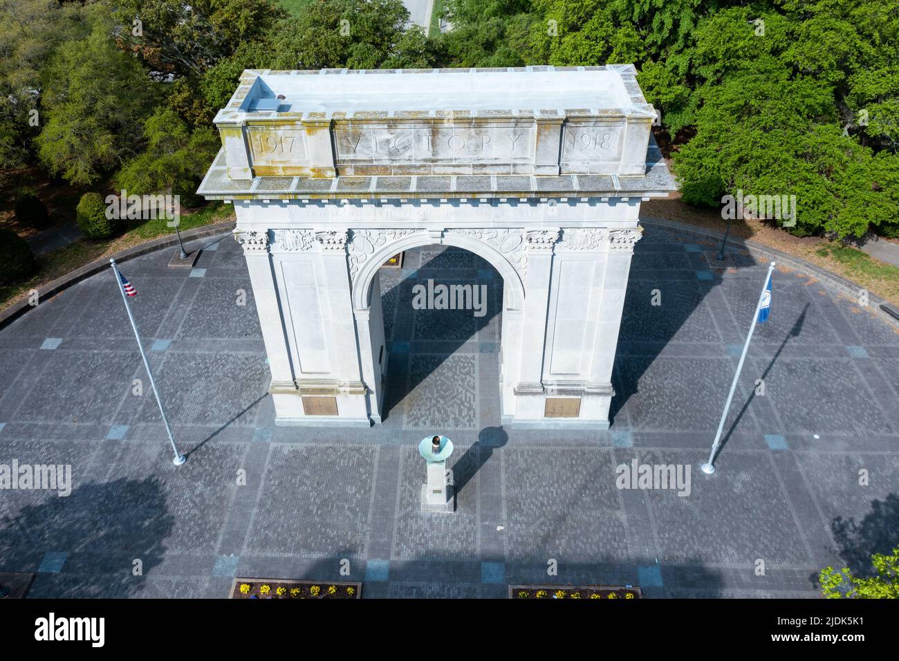 Newport News Virginia - May 1 2022: Aerial View top down of the victory ...