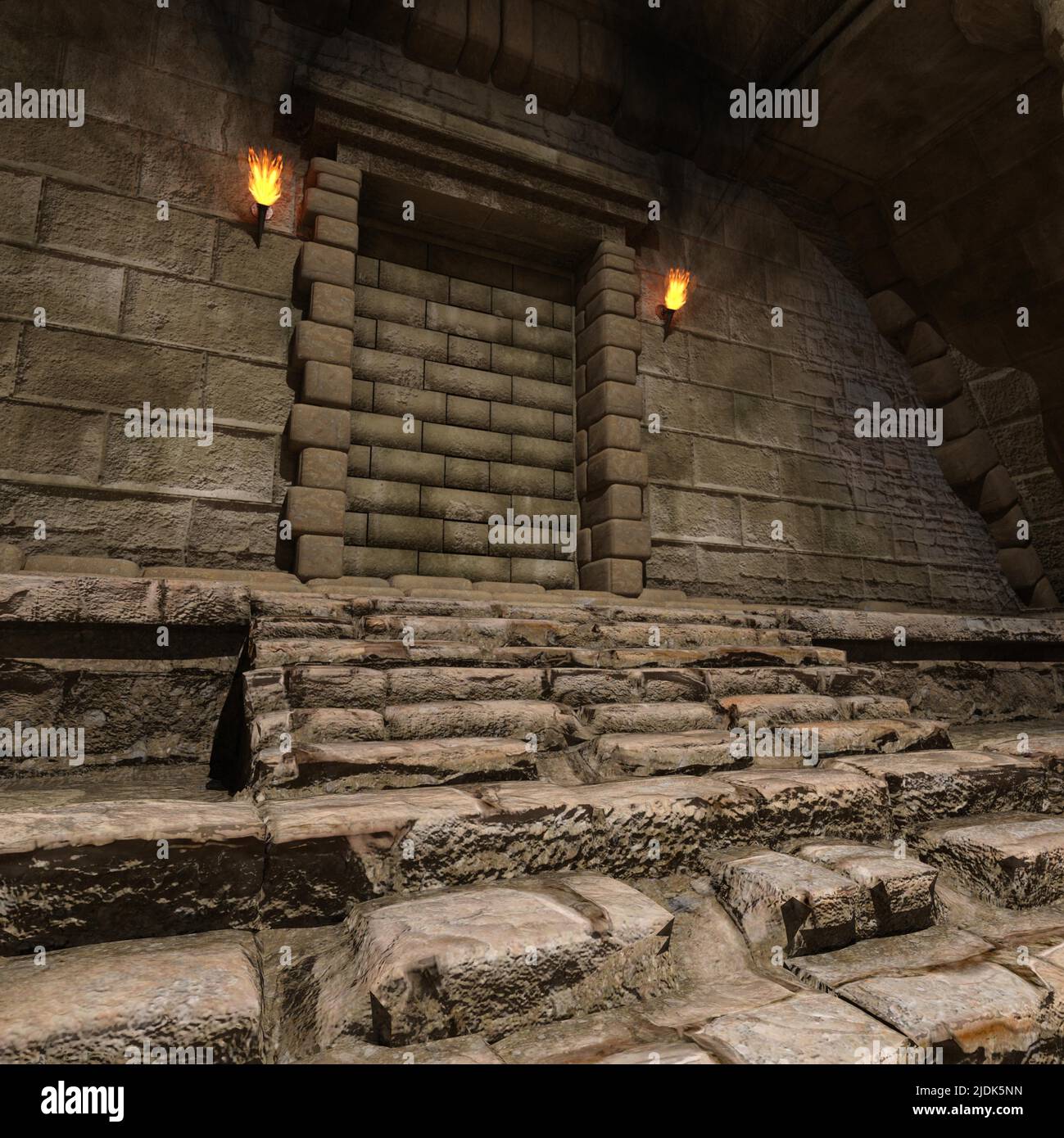 3D-Illustration of an ancient egyptian temple and tomb room for ...