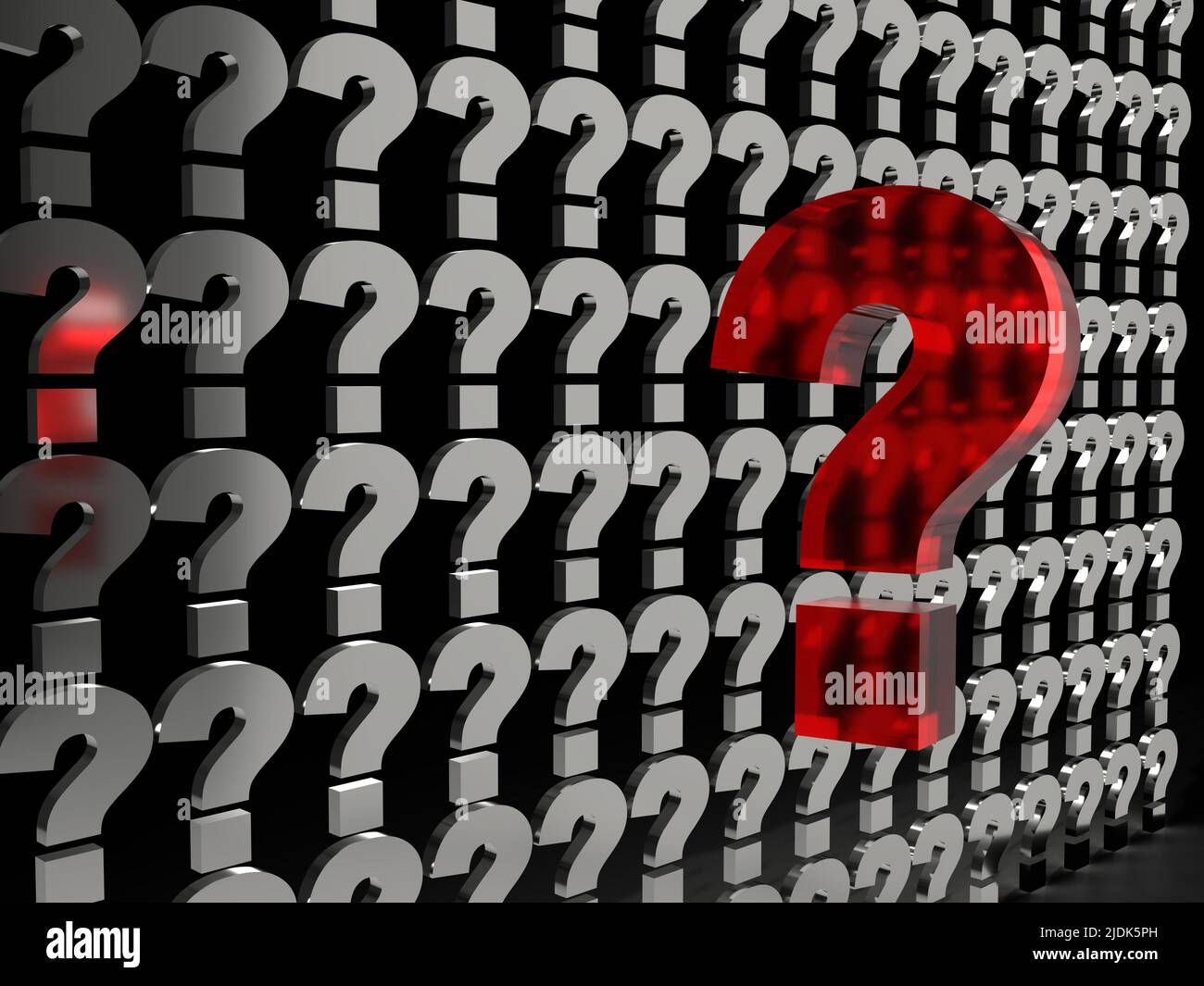 Row of question marks on a black background. 3d render Stock Photo - Alamy