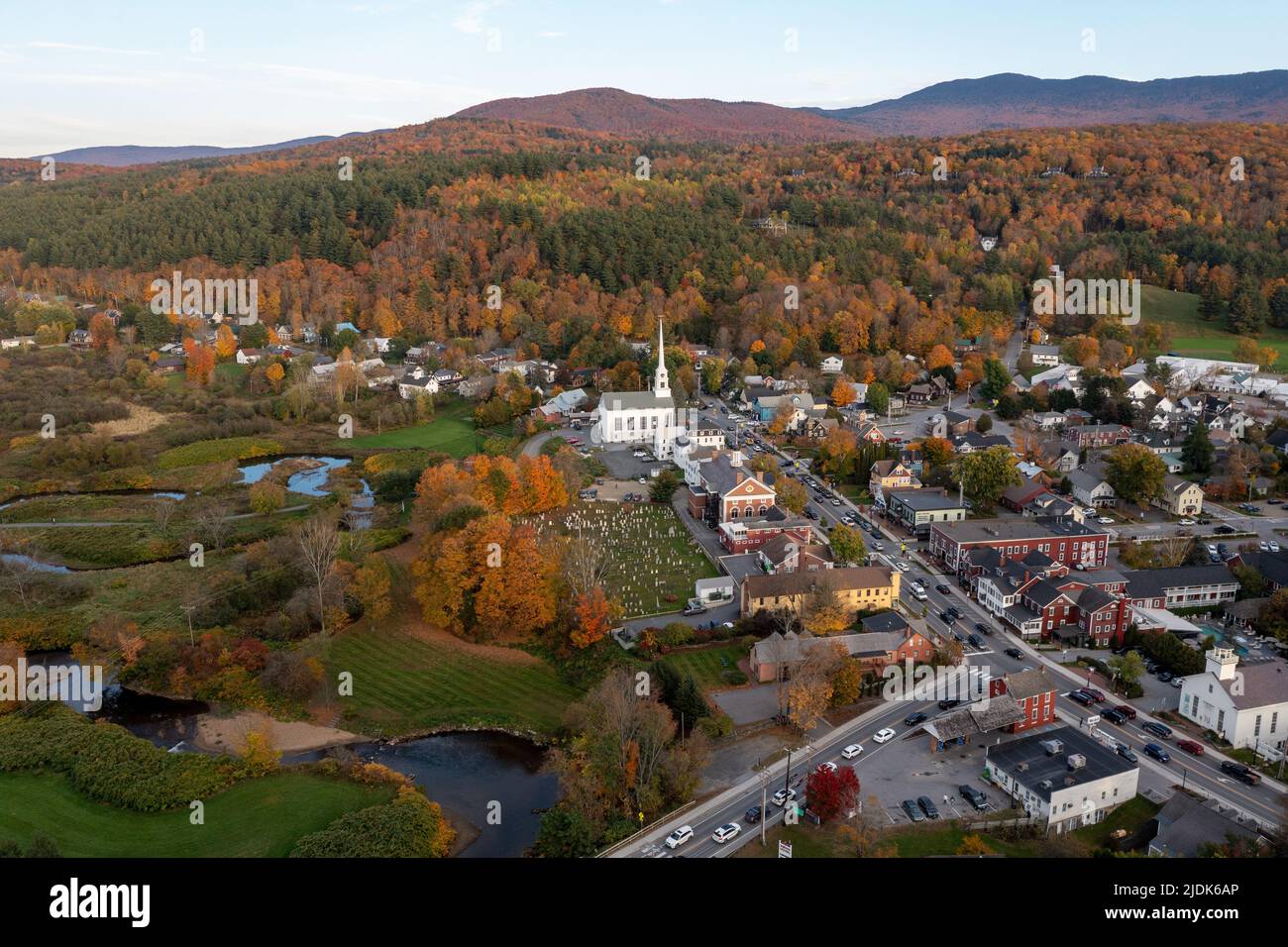 Fall foliage stowe community church hi-res stock photography and images ...