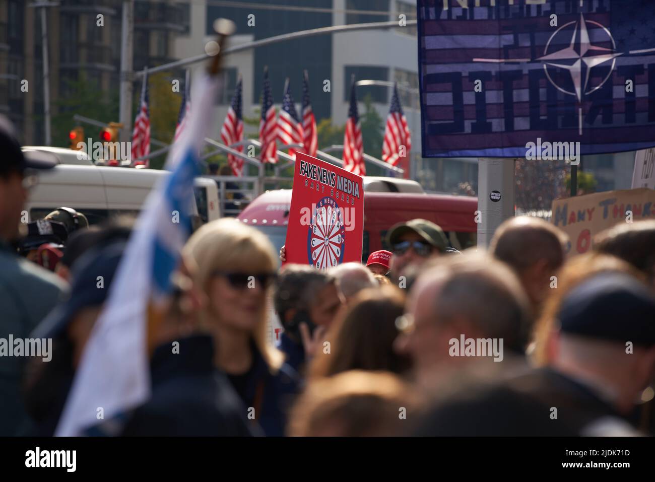 Manhattan, New York,USA - November 11. 2019: Alleged Trump supporter ...