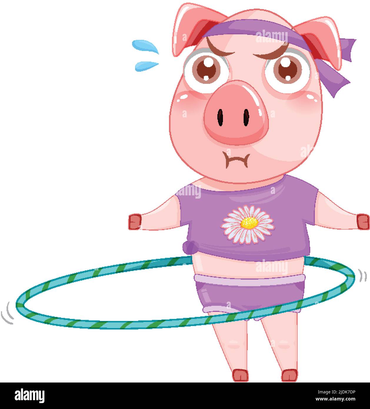Cute pig cartoon character working out illustration Stock Vector Image ...