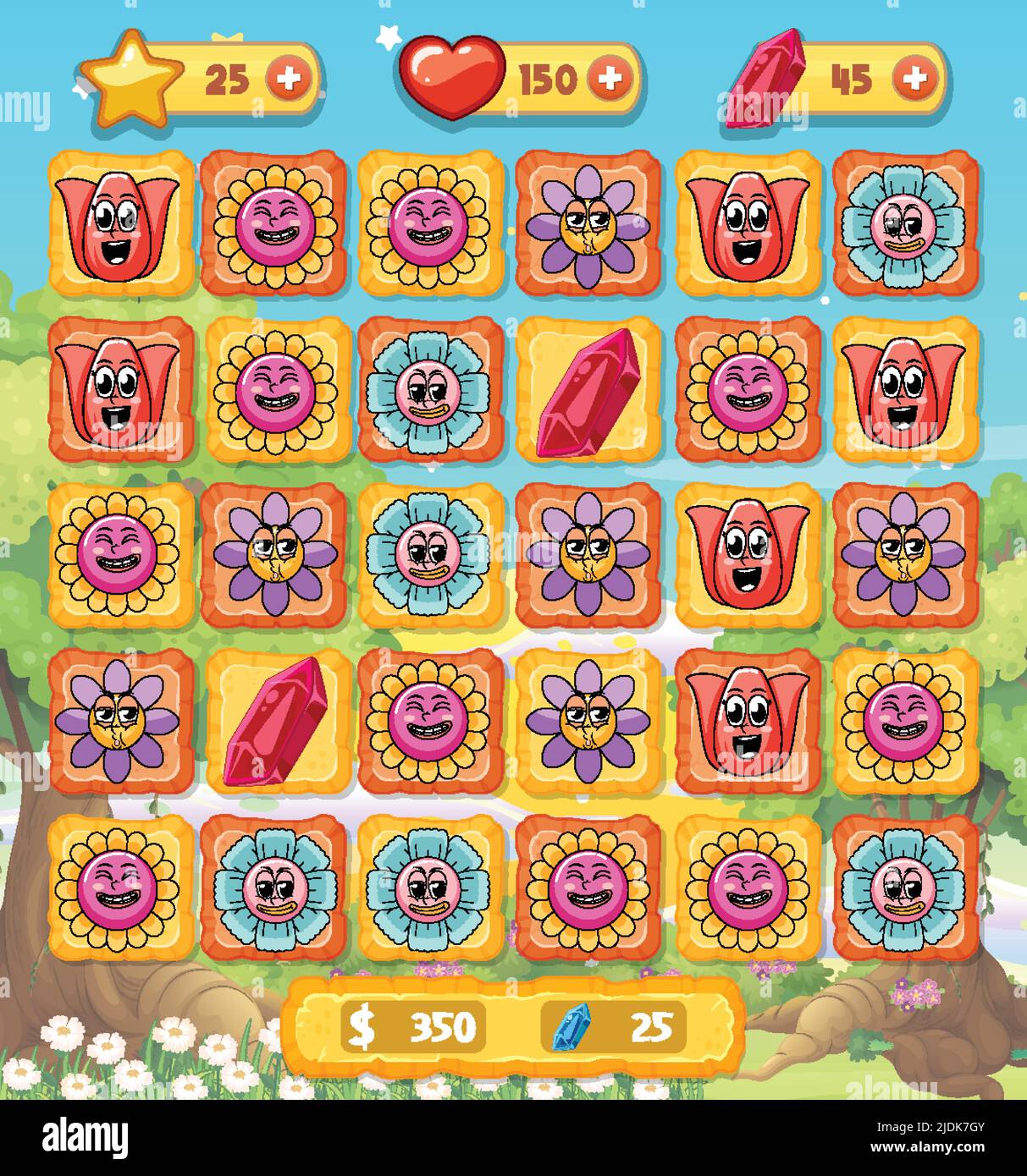 A game background template with elements illustration Stock Vector ...