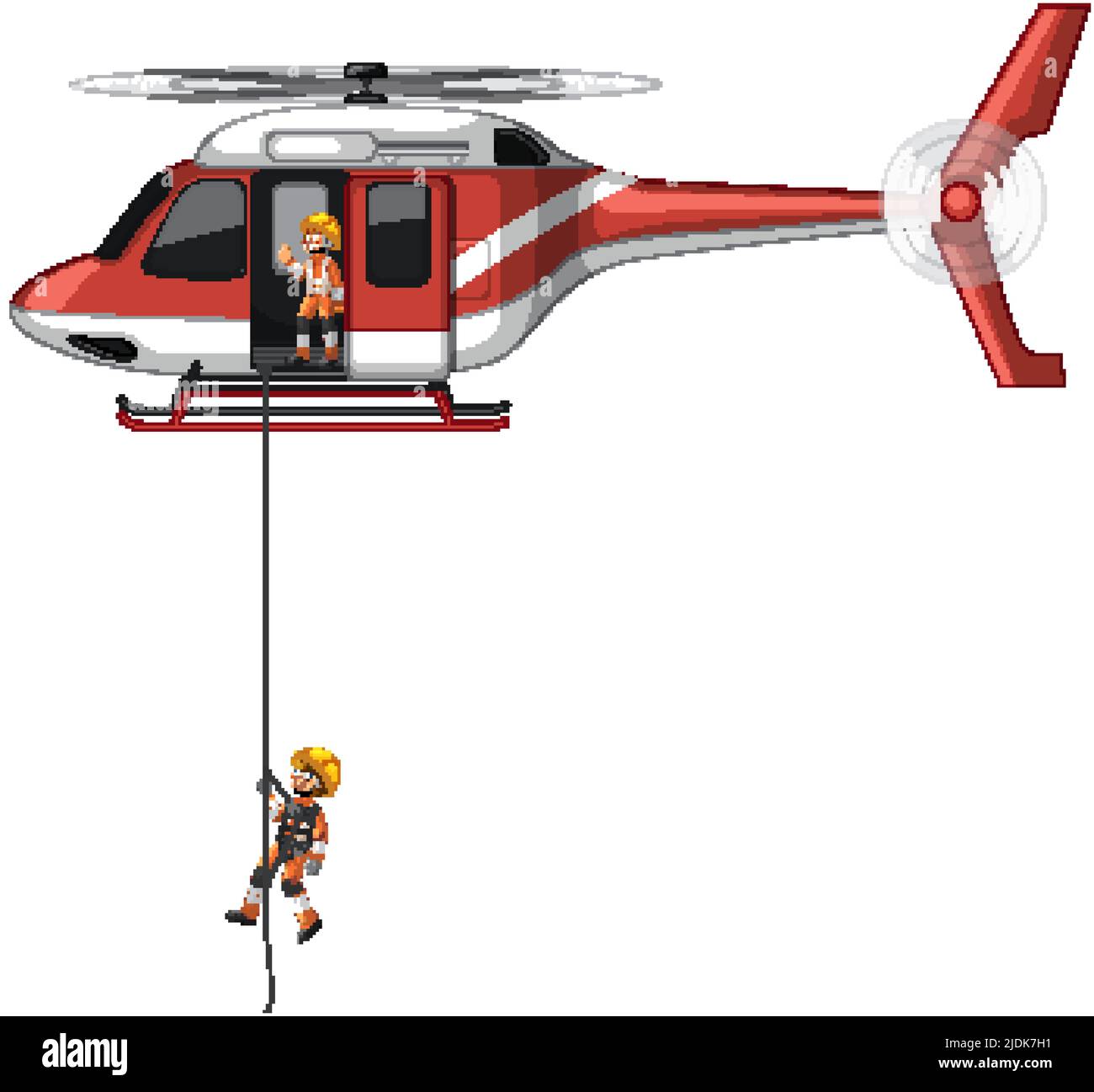 Emergency rescue team help people cartoon style illustration Stock ...