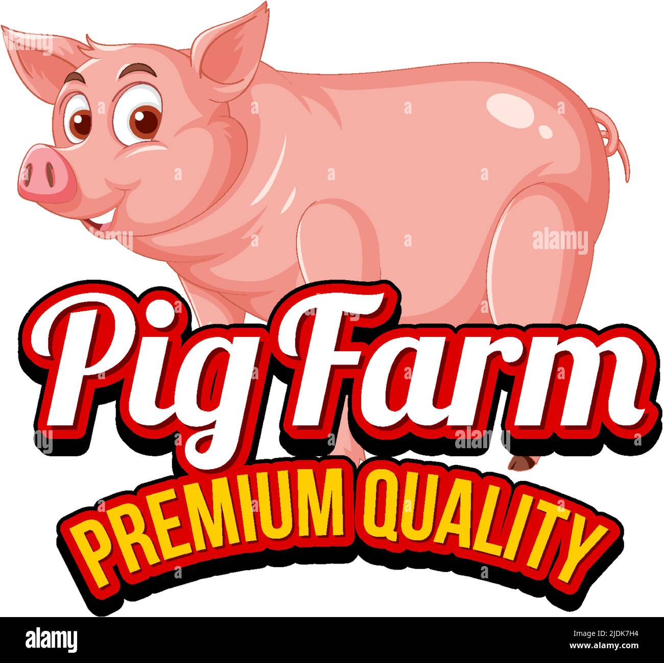 Pig cartoon character logo for pork products illustration Stock Vector ...