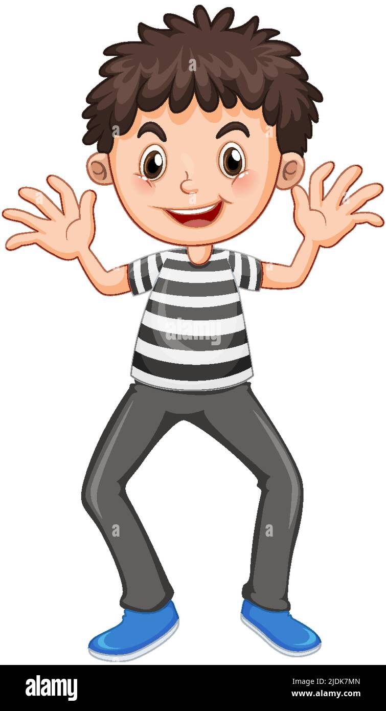 A boy in standing posture cartoon character illustration Stock Vector ...