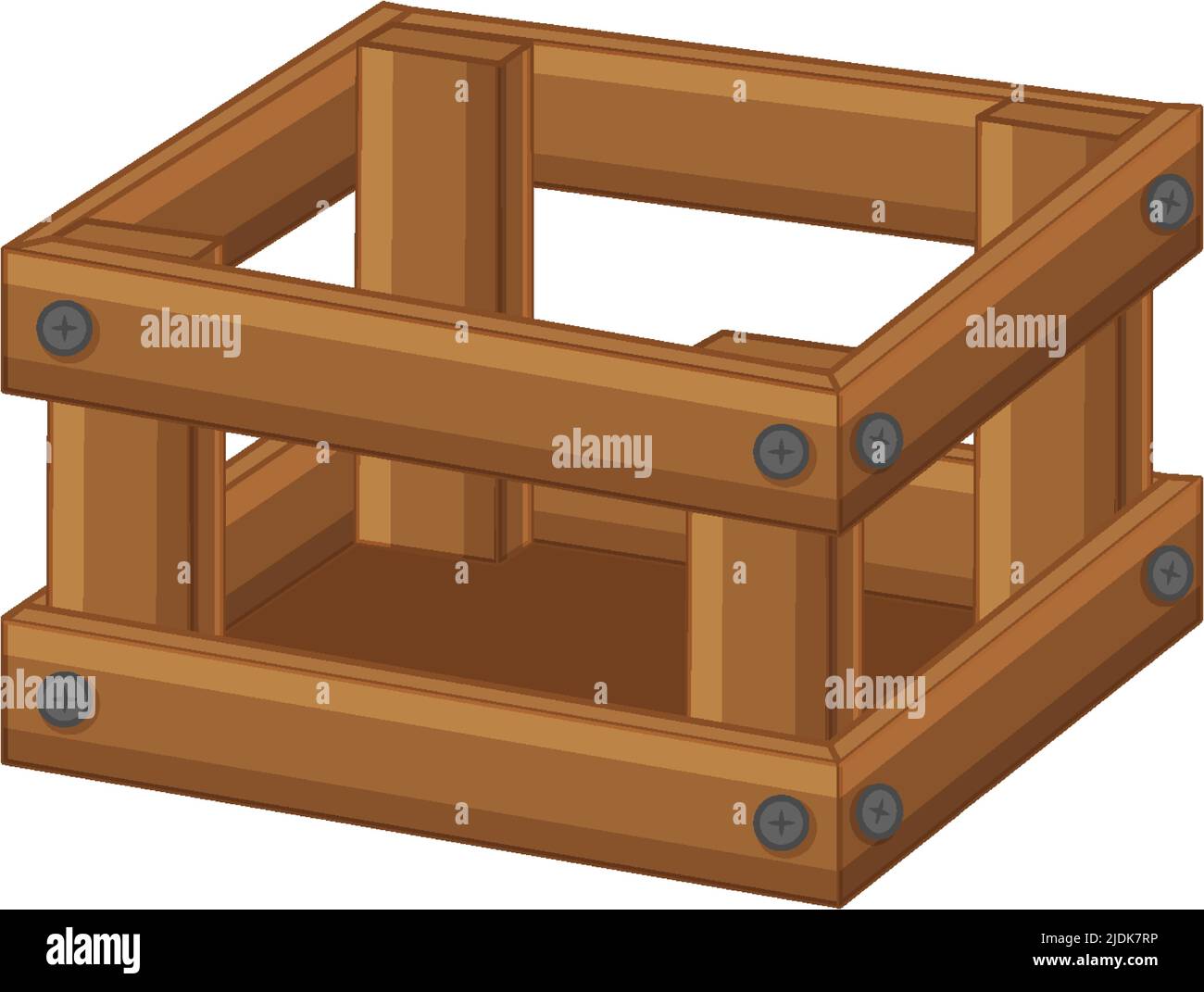 Wooden crate on white background illustration Stock Vector Image & Art ...