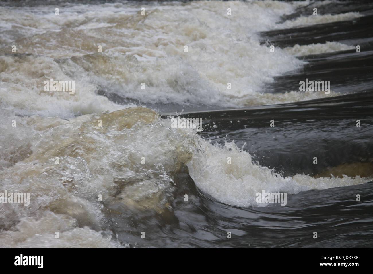 Fast flowing water after floods Stock Photo - Alamy
