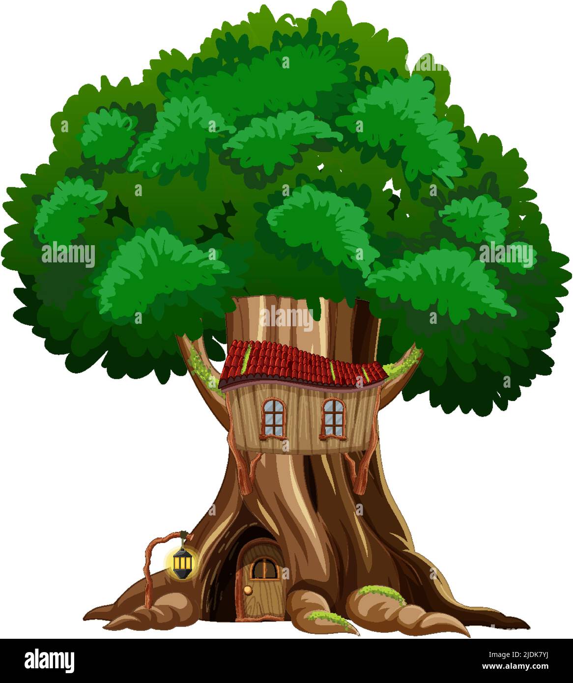 Big tree isolated cartoon illustration Stock Vector Image & Art - Alamy