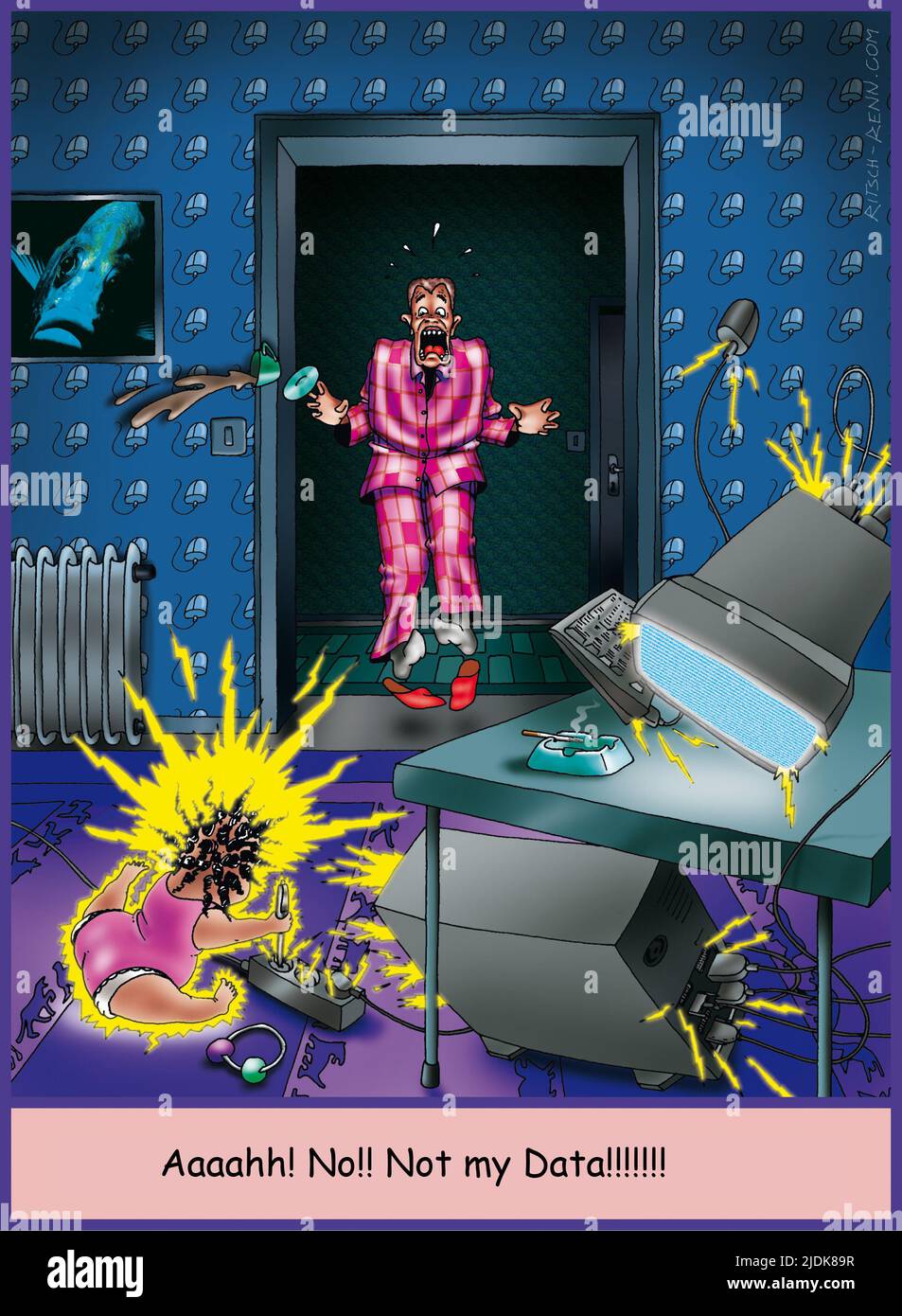 Data loss, satirical illustration Stock Photo - Alamy