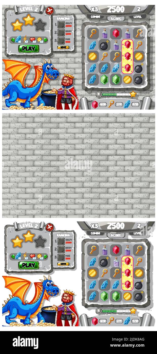 A game background template with elements illustration Stock Vector ...