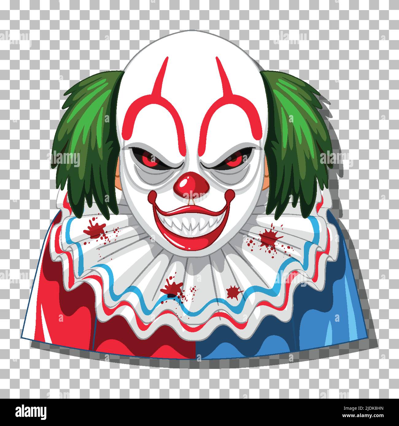 Scary clown head on grid background illustration Stock Vector Image ...