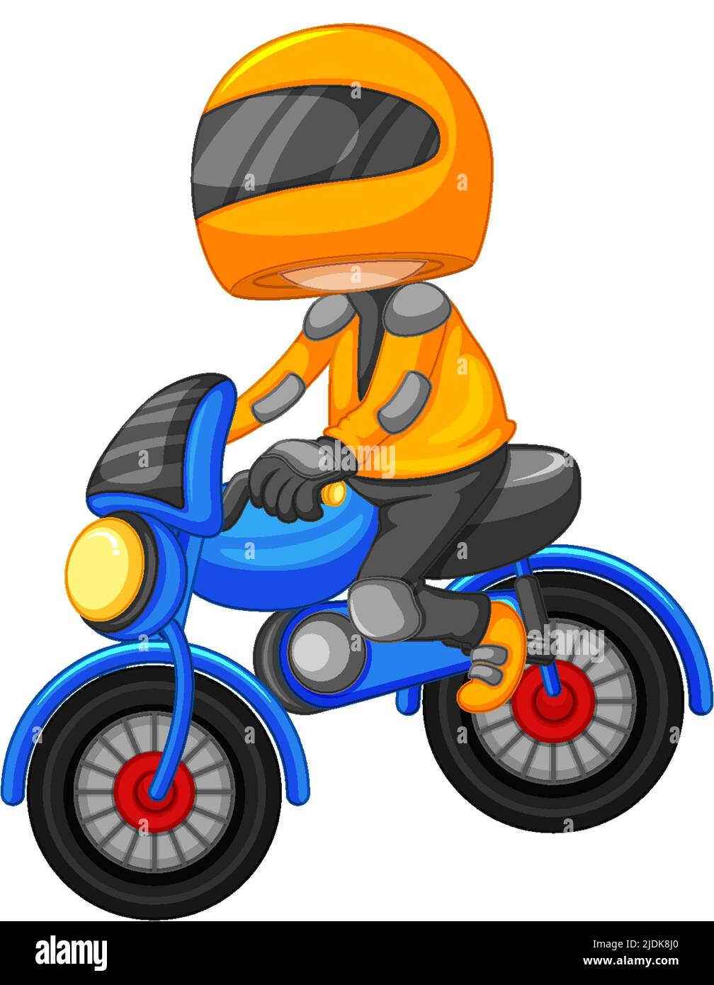 A motocross racer cartoon on white background illustration Stock Vector ...