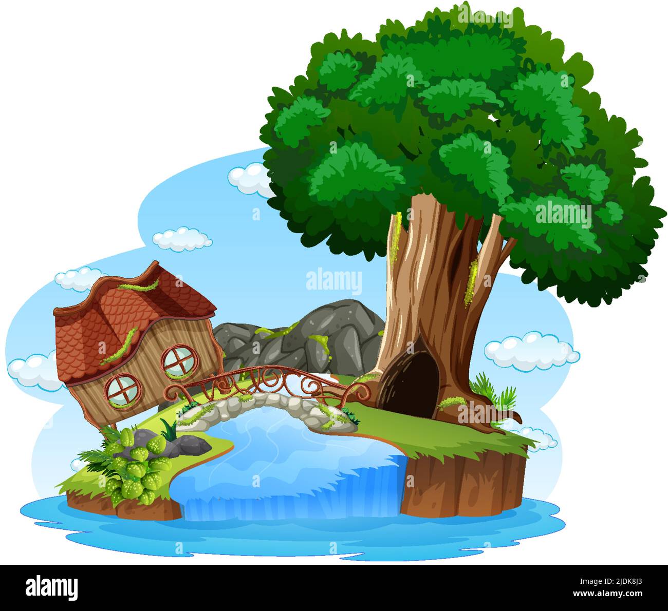 Big tree isolated cartoon illustration Stock Vector Image & Art - Alamy
