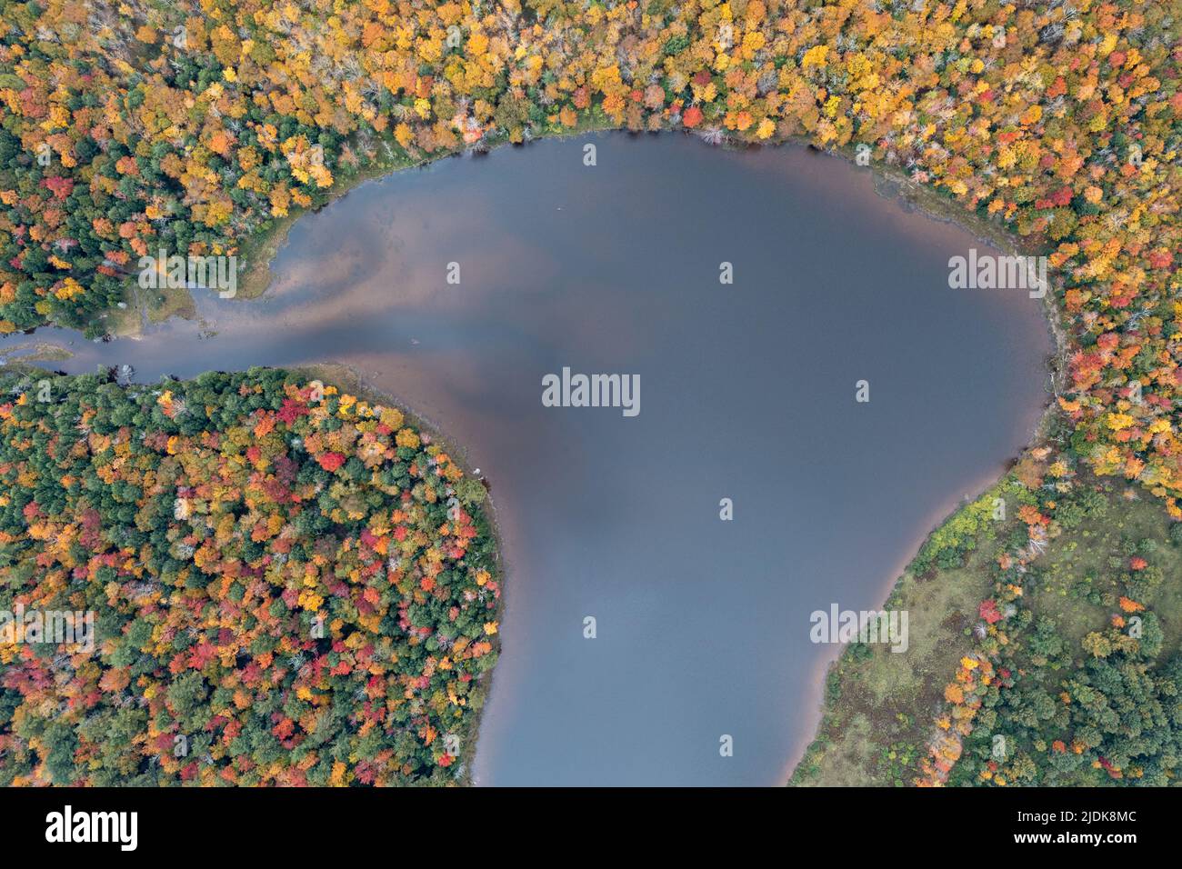 Colgate Lake in Upstate New York during peak fall foliage season Stock ...