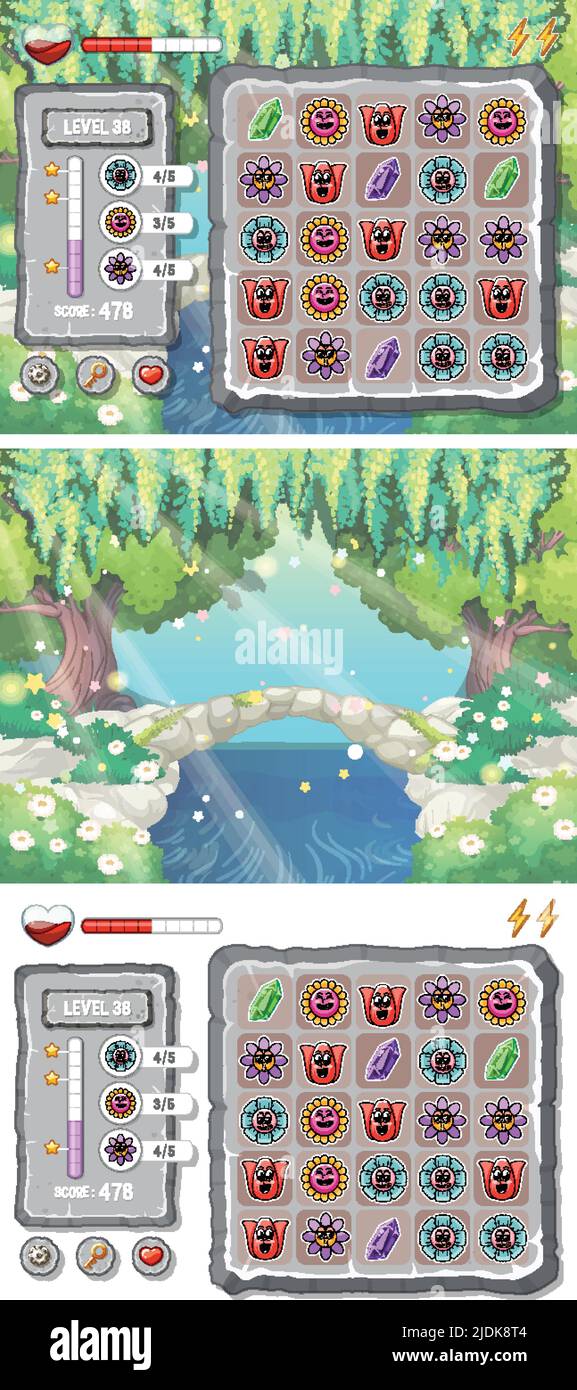 A game background template with elements illustration Stock Vector ...