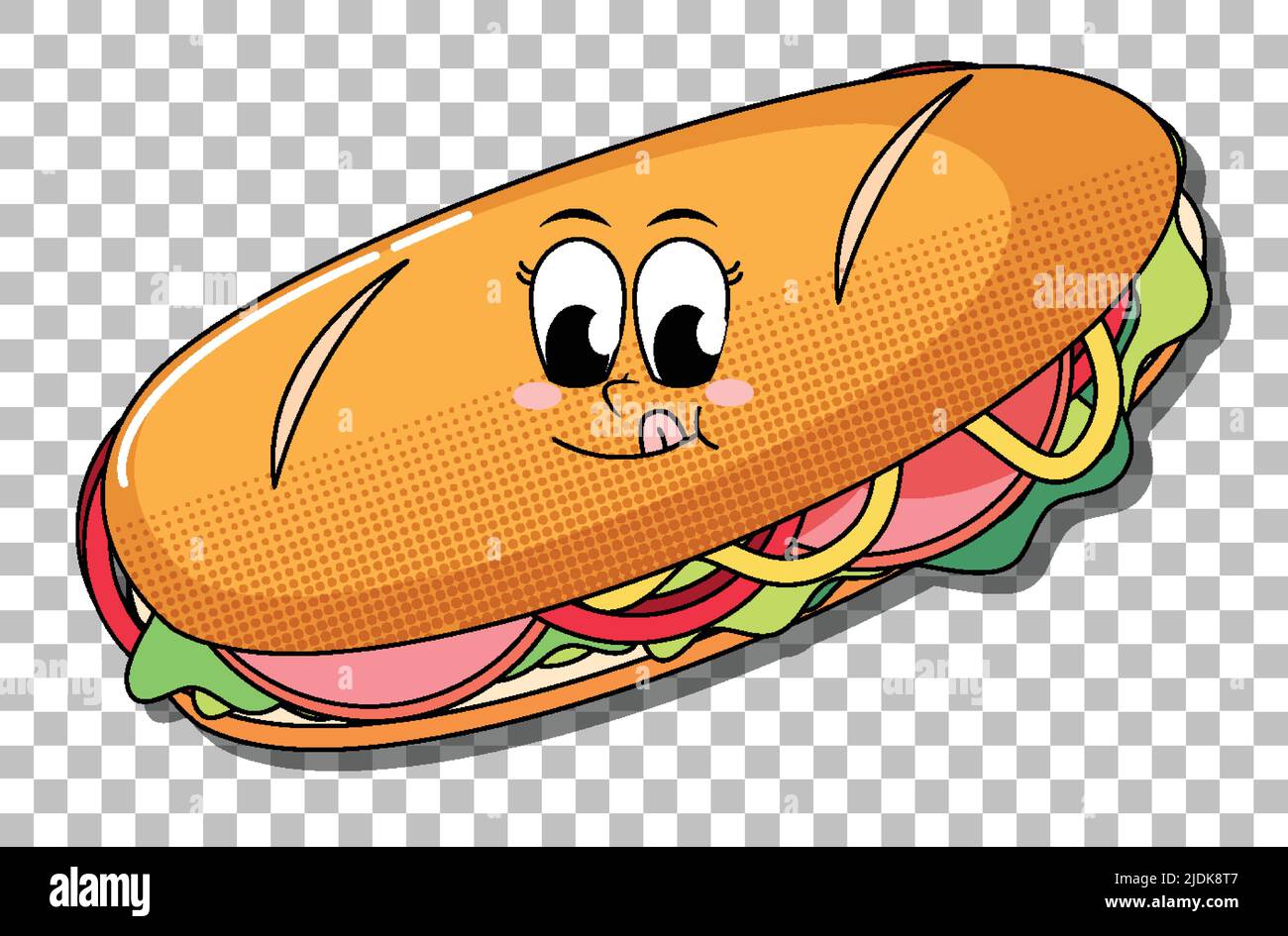 Sandwich cartoon character isolated illustration Stock Vector Image ...