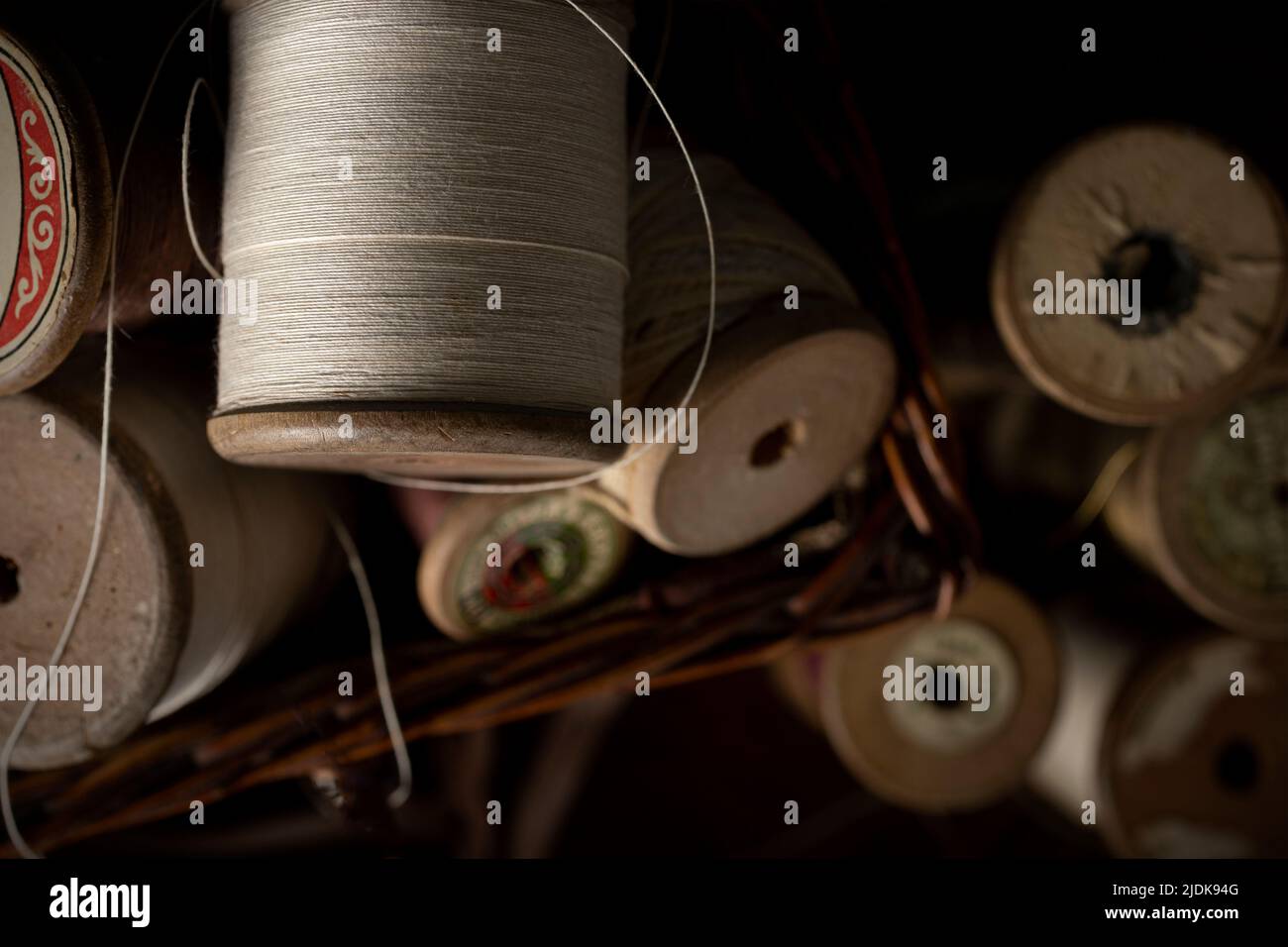 A selection of vintage sewing tools and equipment Stock Photo - Alamy