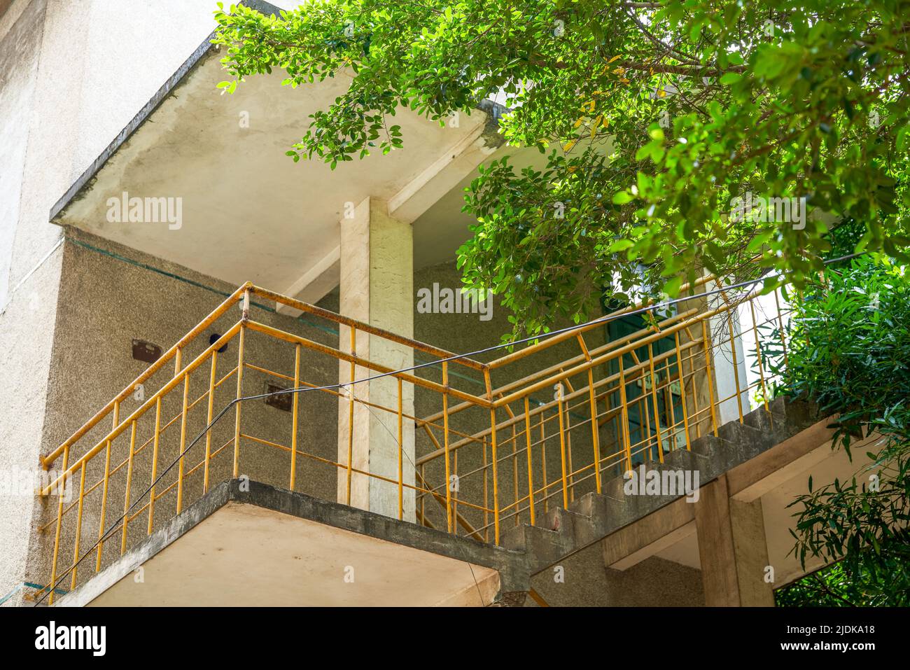 A corner of an old factory office building Stock Photo - Alamy