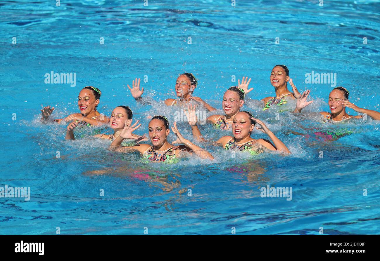 Budapest. 21st June, 2022. Team Italy compete during the Artistic ...