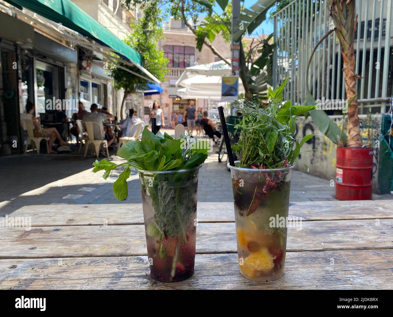 Tel Aviv, Israel. 14th June, 2022. The drink Gazoz stands on a table at ...