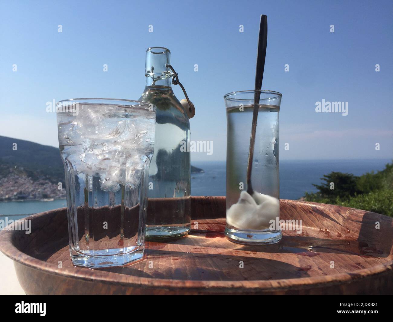 Greece. 14th June, 2022. The refreshing Greek summer drink mastic. It ...