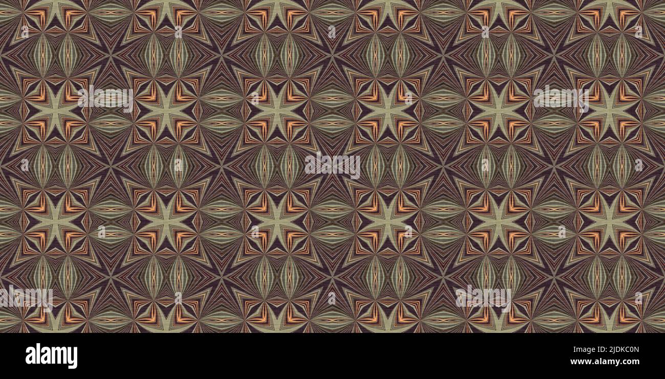 Earthy colours retro sixties geometric seamless border pattern in ...
