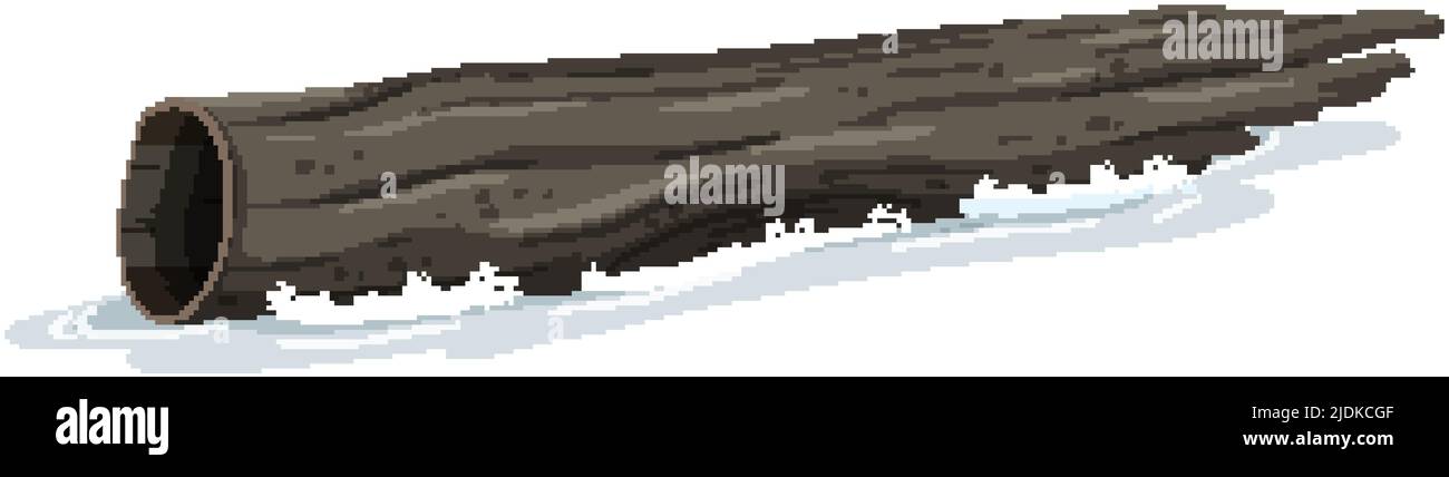 Isolated floating dead log wood illustration Stock Vector Image & Art ...