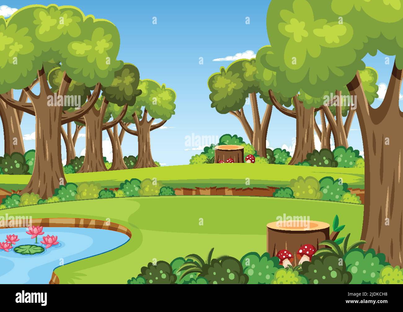 Nature forest background template illustration Stock Vector Image & Art ...