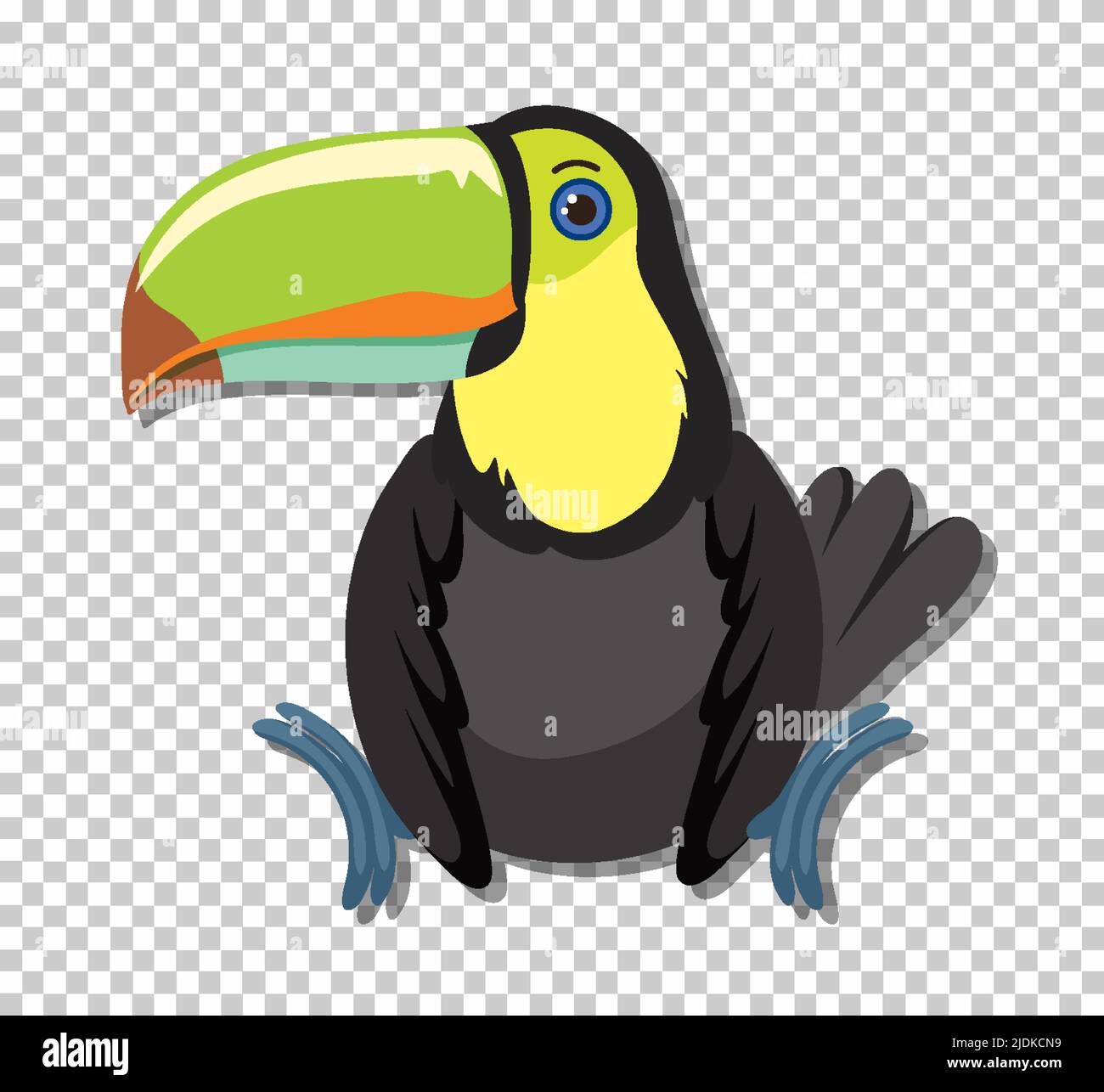 Cute toucan bird in flat cartoon style illustration Stock Vector Image ...