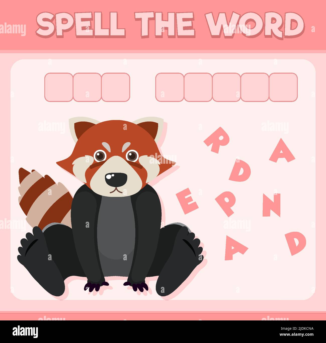 Spell word game with word red panda illustration Stock Vector Image ...