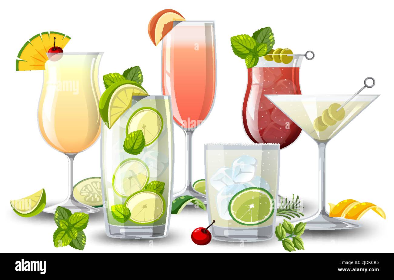 Different types of cocktails illustration Stock Vector Image & Art - Alamy