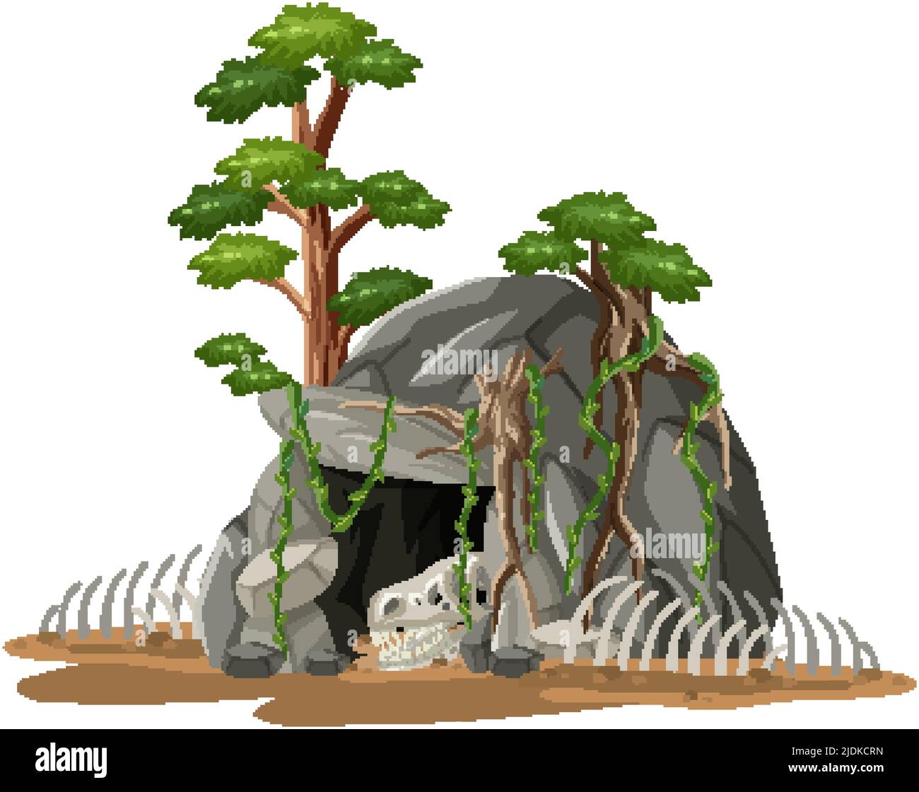 Stone cave with fossils illustration Stock Vector Image & Art - Alamy