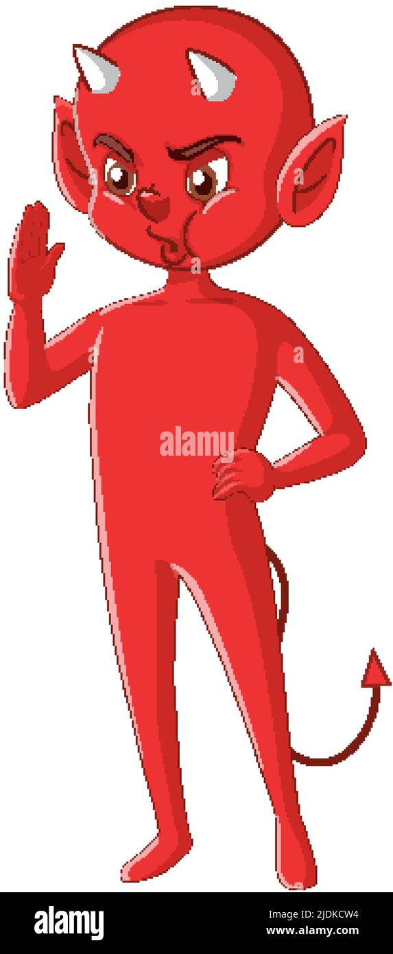 Devil cartoon character on white background illustration Stock Vector ...