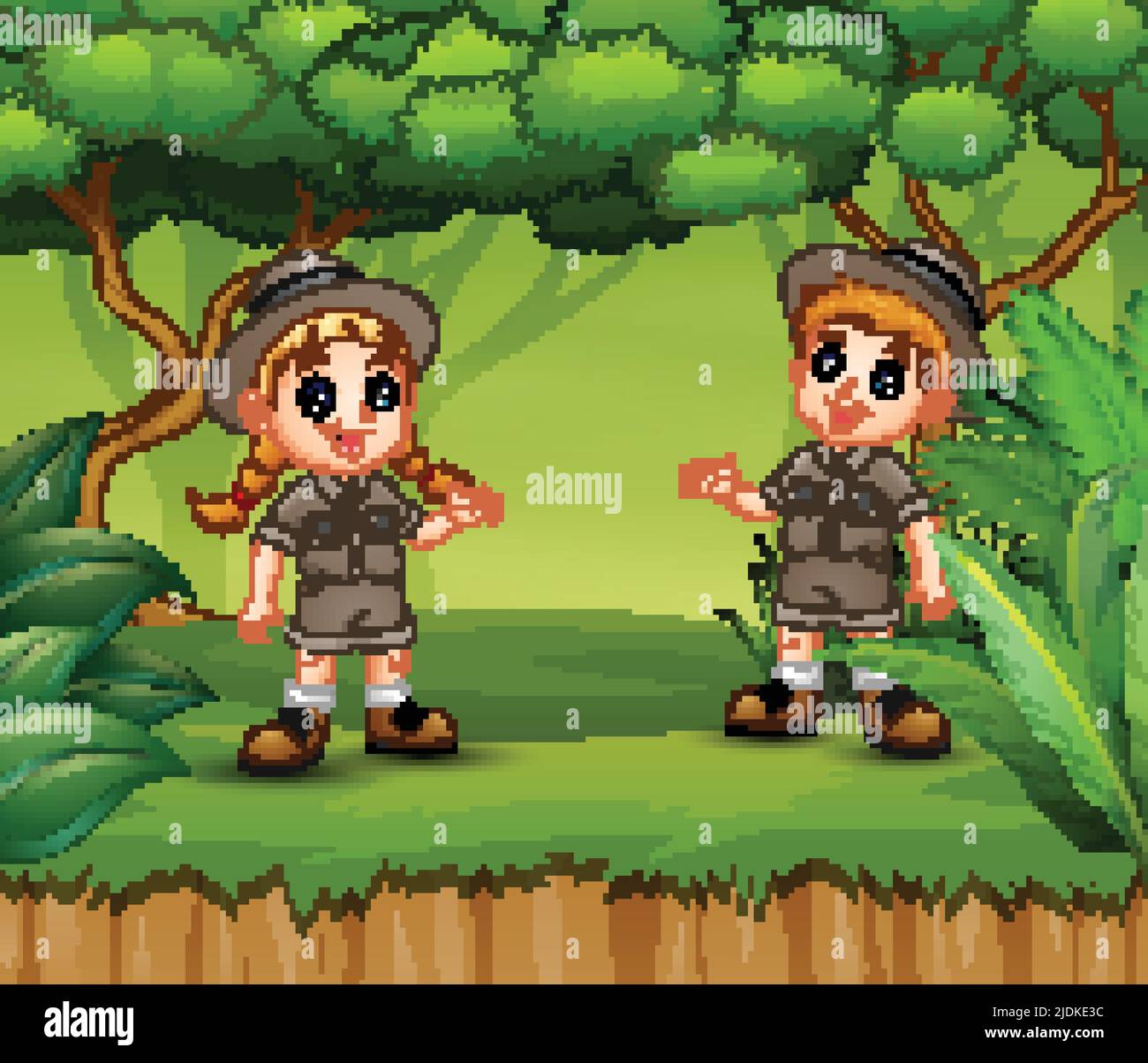 Cartoon girl scout on hi-res stock photography and images - Alamy