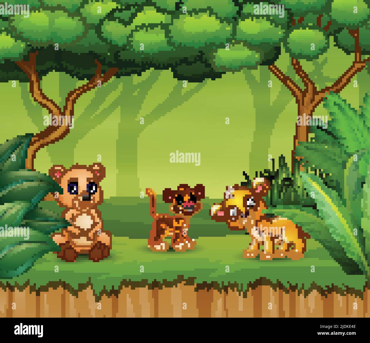 Happy animals enjoying in the nature Stock Vector Image & Art - Alamy