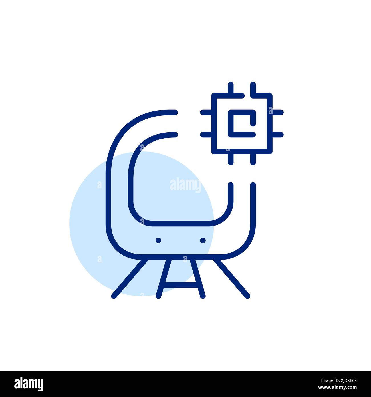 CPU chip subway. Pixel perfect, editable stroke line art icon Stock Vector Image & Art - Alamy