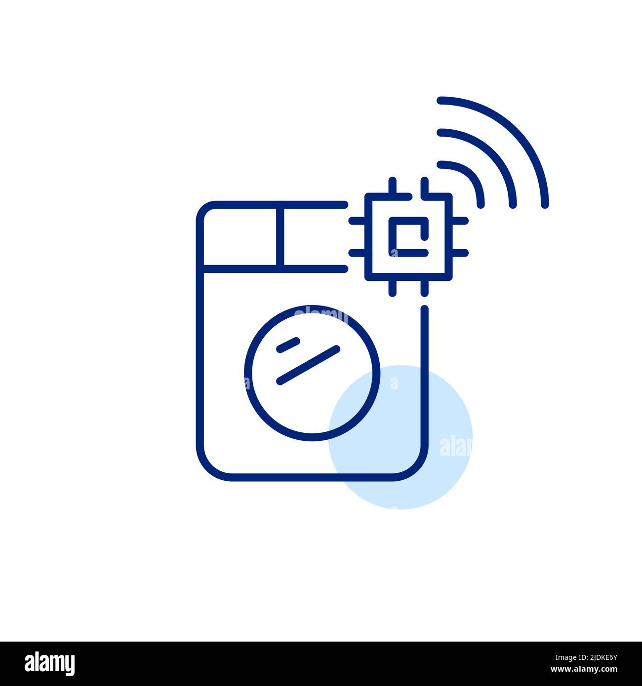 Washing machine CPU chip. Pixel perfect, editable stroke line art icon ...