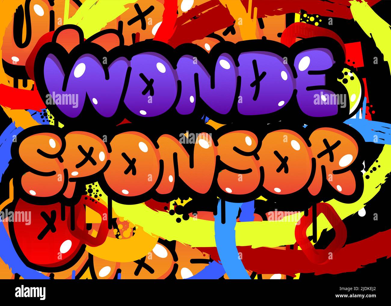 Wonder Sponsor. Graffiti tag. Abstract modern street art decoration ...