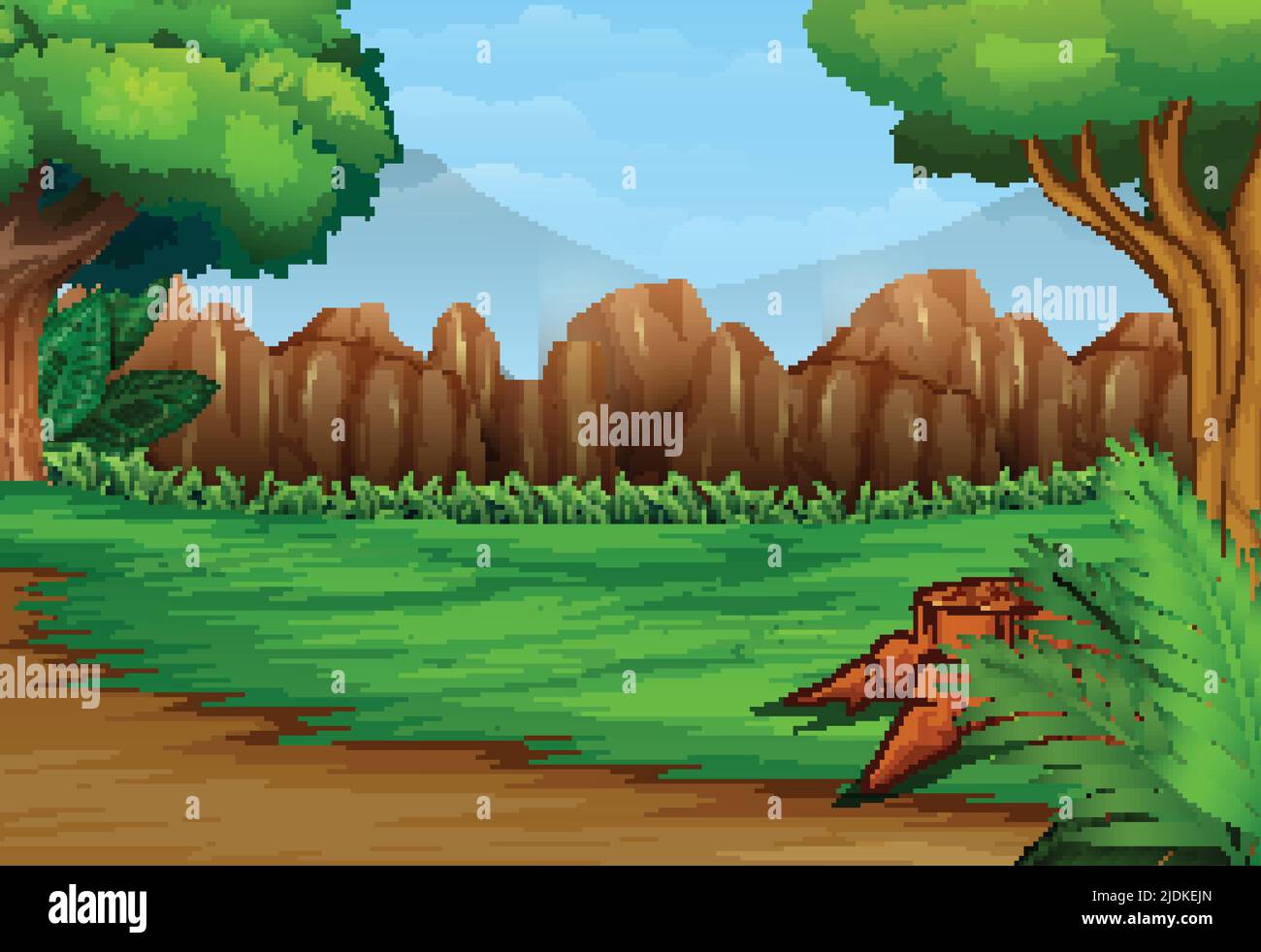 Forest landscape background in the daytime Stock Vector Image & Art - Alamy