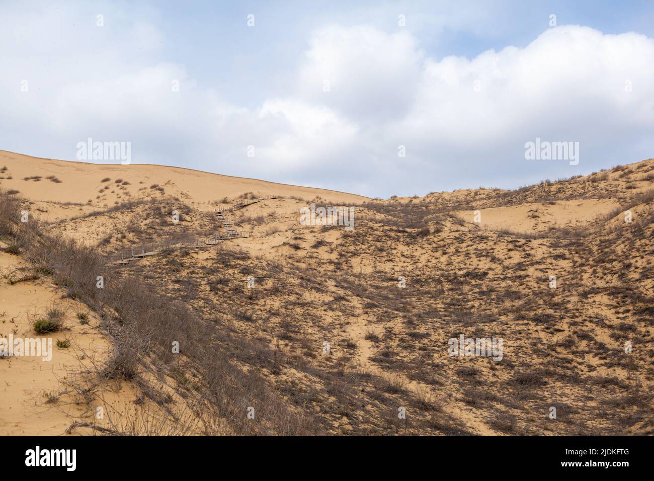 A unique sandy mountain in the Caucasus on a cloudy day Stock Photo - Alamy