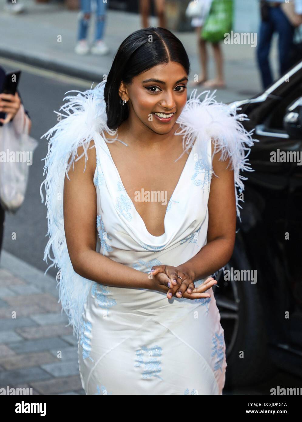 Charithra Chandran seen arriving at the Chiltern Firehouse in London ...