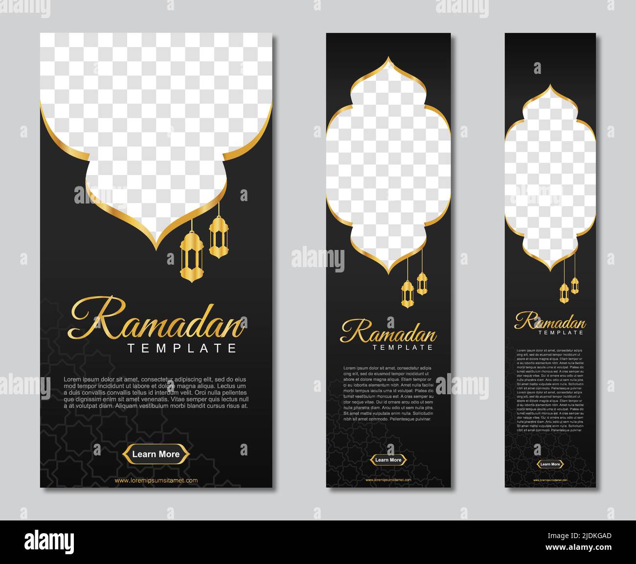 set of ramadan web banners of standard size with a place for photos ...