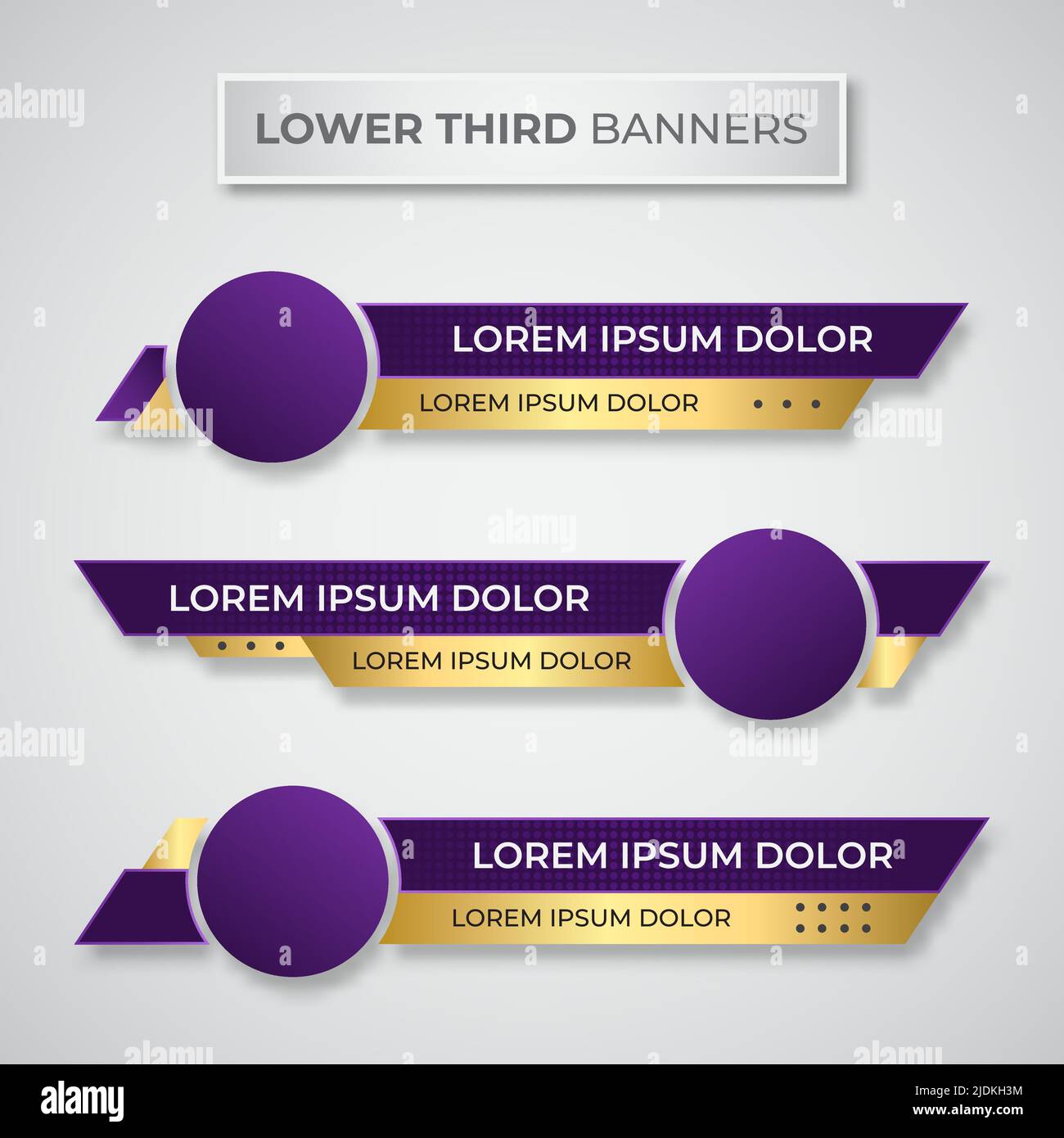 Modern geometric lower third banner template design. Colorful lower ...