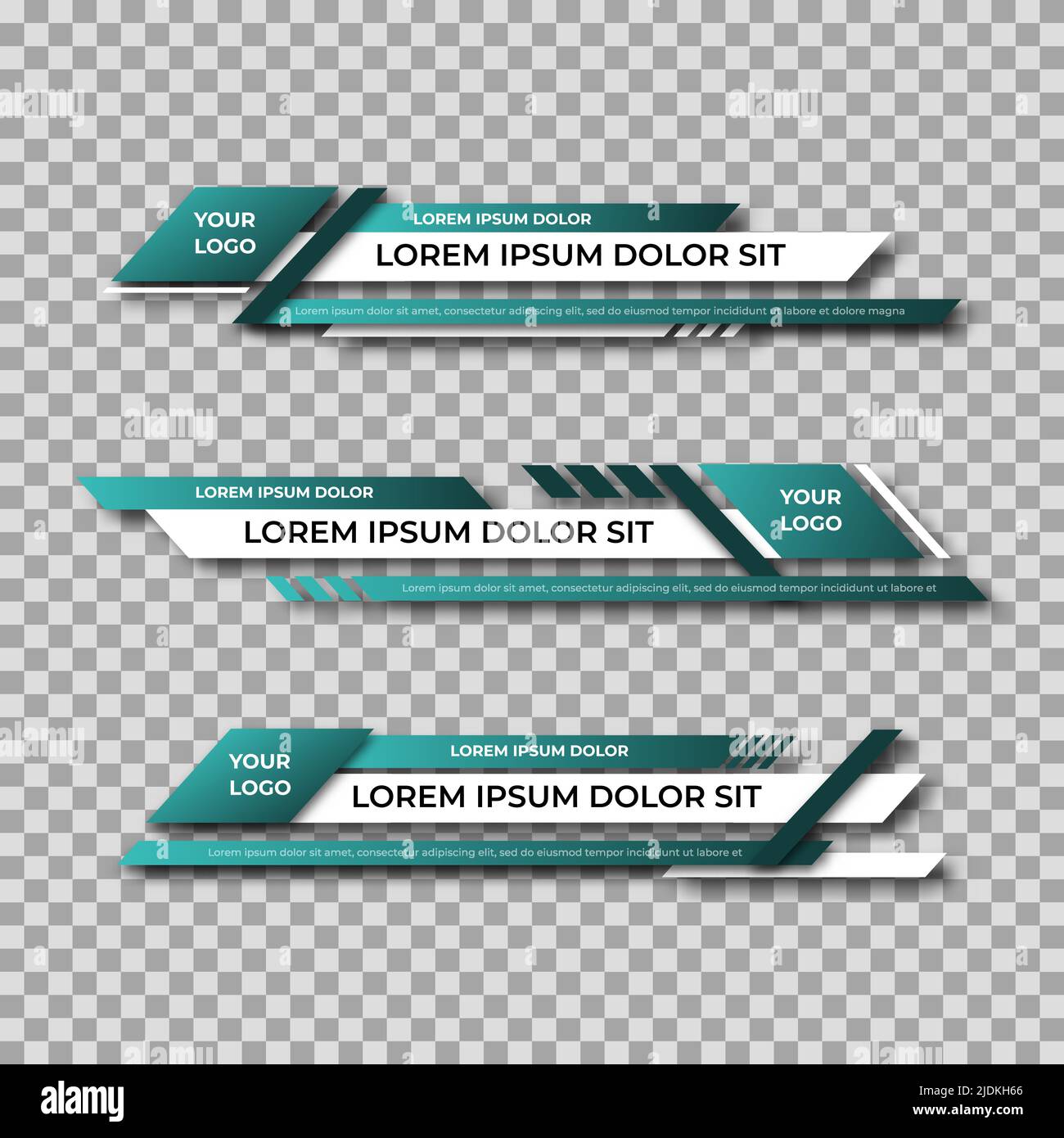 Modern geometric lower third banner template design. Colorful lower ...