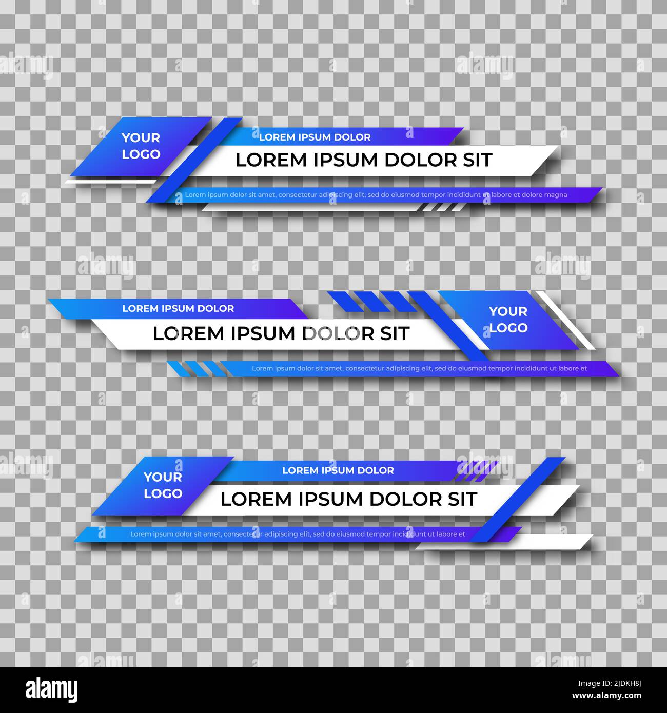 Modern geometric lower third banner template design. Colorful lower ...