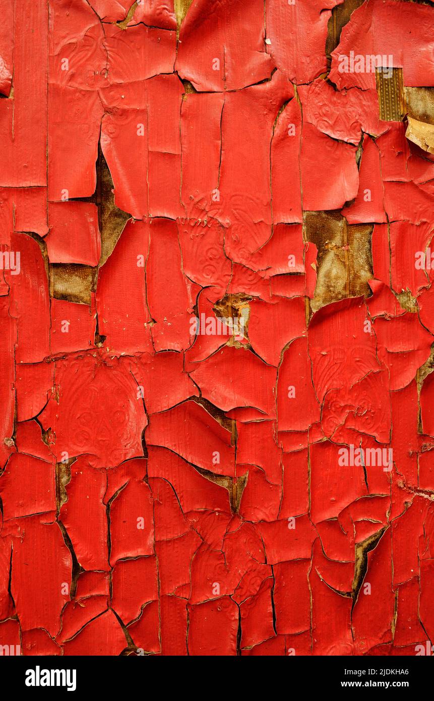 Peeling red paint Stock Photo - Alamy
