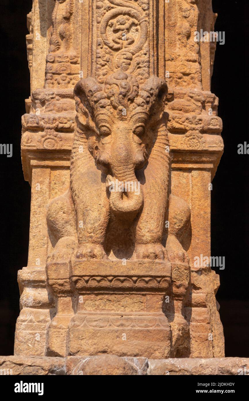 Carved animal sculpture which is a combination of Elephant, lion and ...