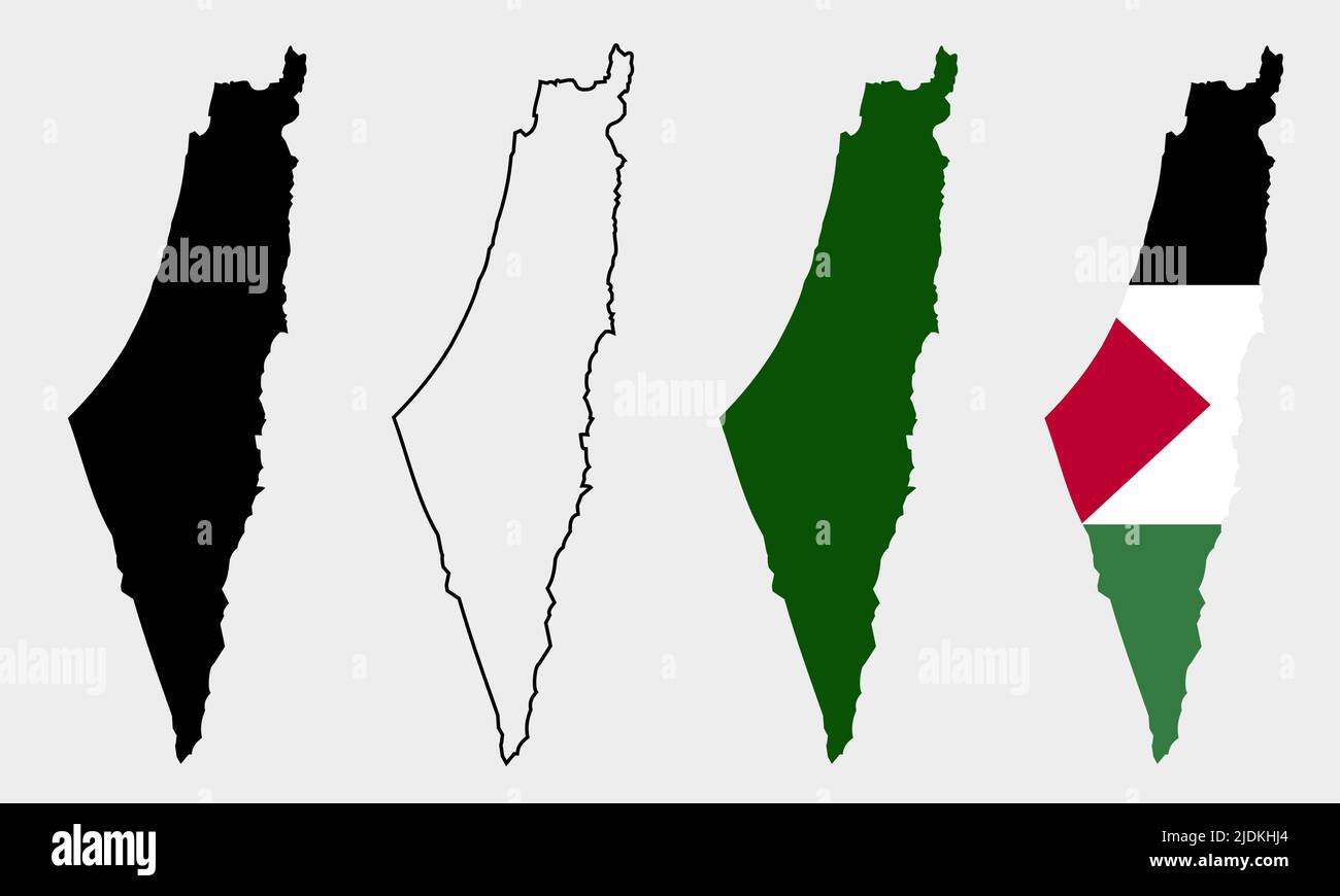 Set vector map flag of palestine isolated on white background. Vector ...