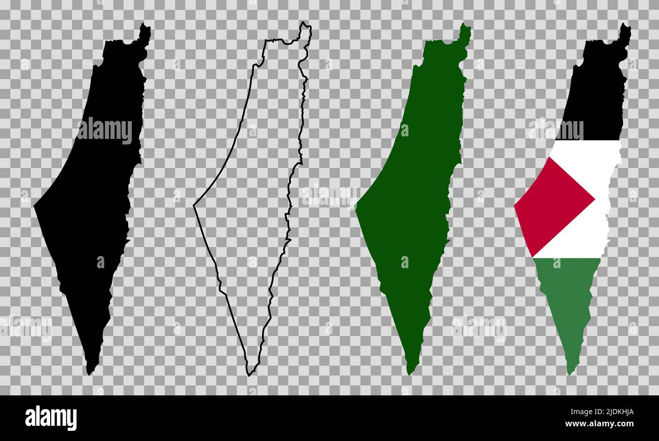 Set vector map flag of palestine isolated on white background. Vector ...